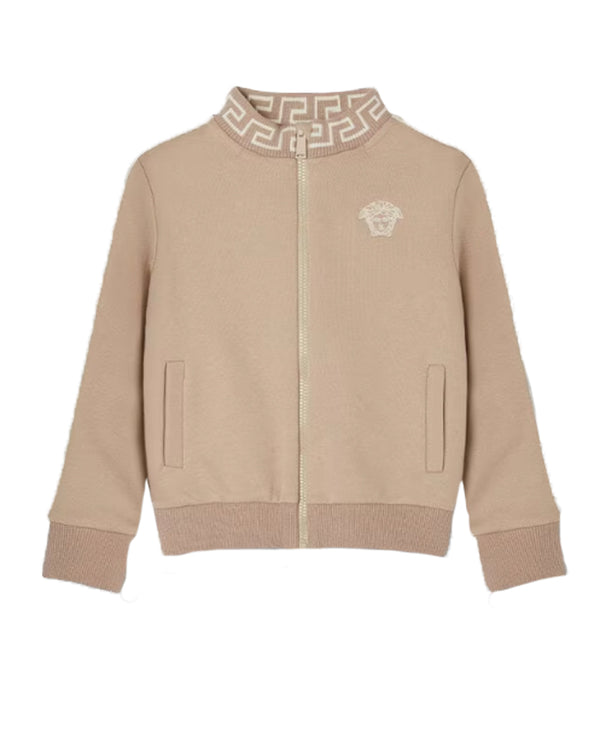 Versace Baby Boys Beige Logo Zip Greca Sweater