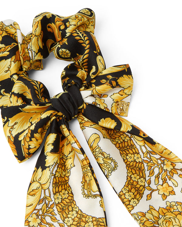 Versace Kids Girls Black/Gold Barocco Scrunchie
