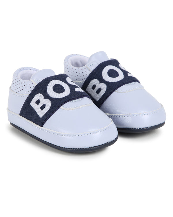Hugo Boss Kids Baby Boys Blue Leather Sneaker
